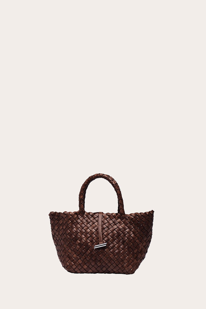 Mini Leather Basket Dark Brown - Liffner